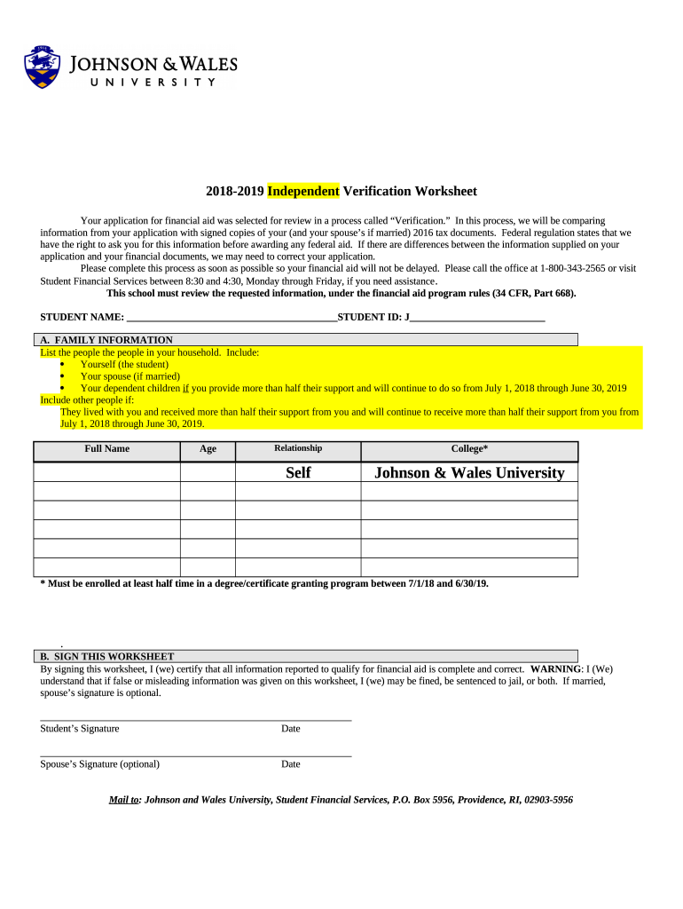 Your application for financial aid was selected for review in a process called "Verification Doc ...