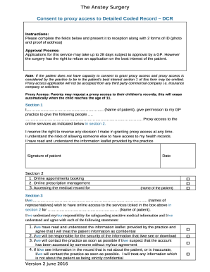 Consent to proxy access to Detailed Coded Record - DCR Doc Template ...
