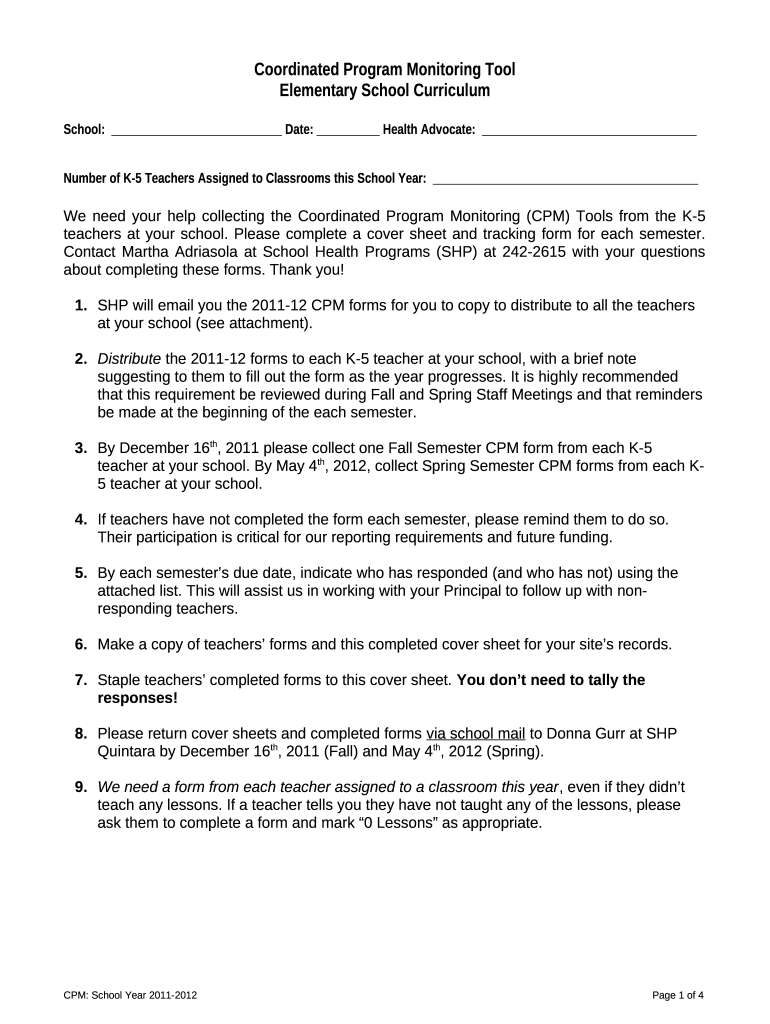 Coordinated Program Monitoring Tool Doc Template | pdfFiller