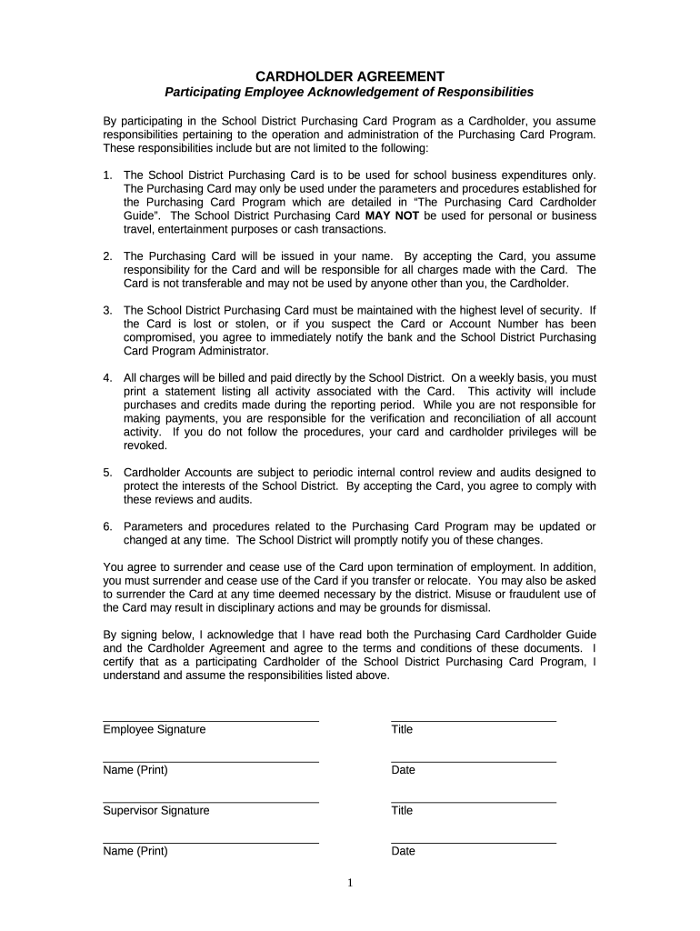 Participating Employee Acknowledgement of Responsibilities Doc Template ...