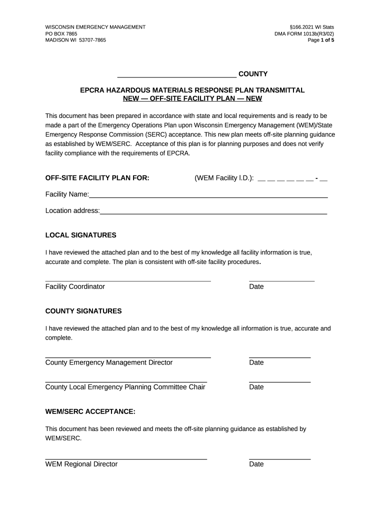EPCRA HAZARDOUS MATERIALS RESPONSE PLAN TRANSMITTAL Doc Template ...