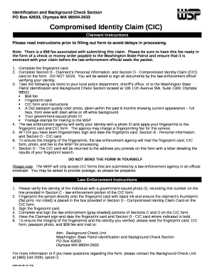 Compromised Identity Claim (CIC) Doc Template | pdfFiller