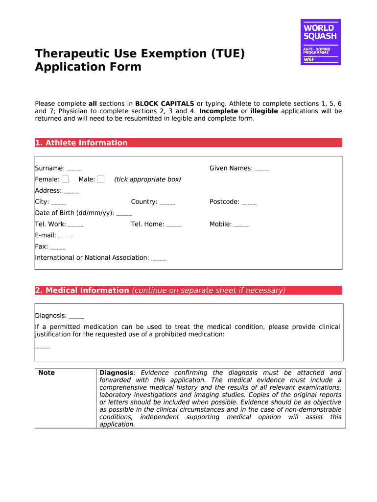 Therapeutic Use Exemption (TUE)Australian Sports Anti ... Doc Template ...