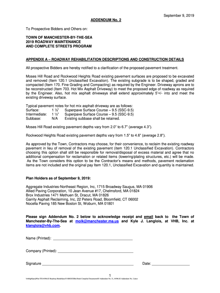 Fillable Online Bid due date and time has been changed to September 20 ...