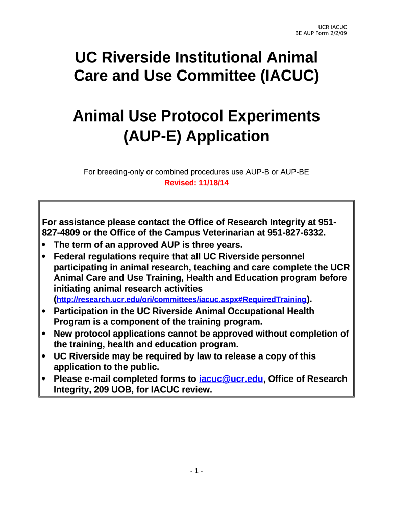 UC Riverside Animal Care and Use Protocol Application Doc Template ...