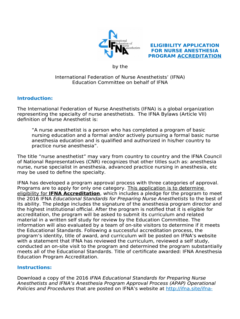 The International Federation of Nurse Anesthetists: IFNA Doc Template ...