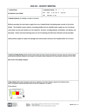 Fillable Online HICS 201 - INCIDENT BRIEFING Fax Email Print - pdfFiller