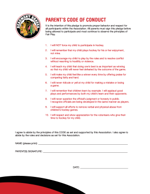 Fillable Online Parents code of conduct - Ramp Interactive Fax Email ...