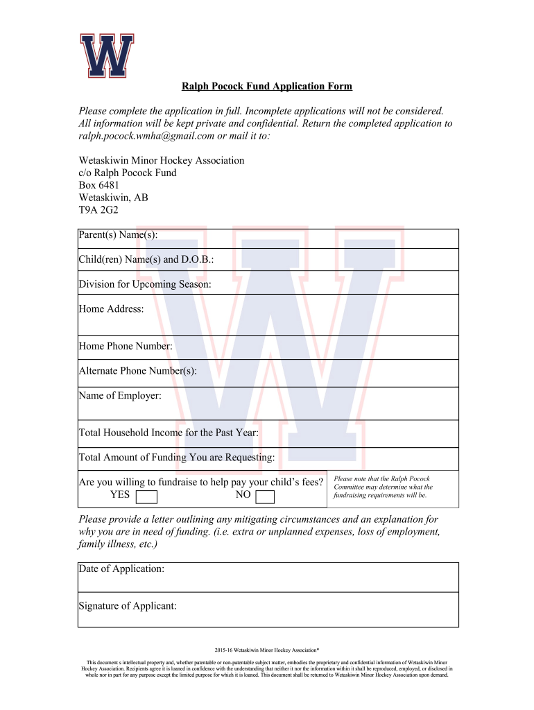 Fillable Online Ralph Pocock Application Form - RAMP InterActive Fax Email Print - pdfFiller