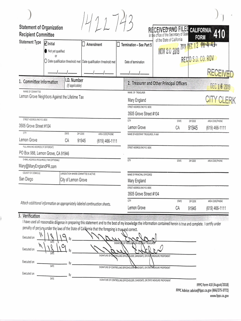 Fillable Online No-Form 410 Initial Fax Email Print - pdfFiller