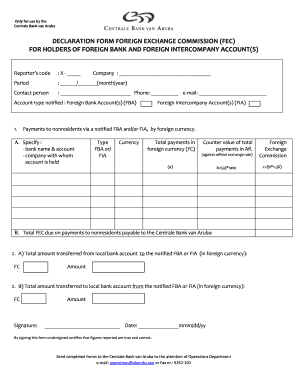 Fillable Online declaration form foreign exchange commission - Centrale ...