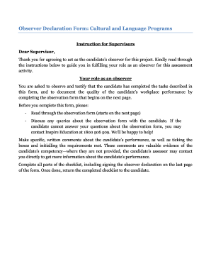 Fillable Online Observer Declaration Form: Cultural and Language ...