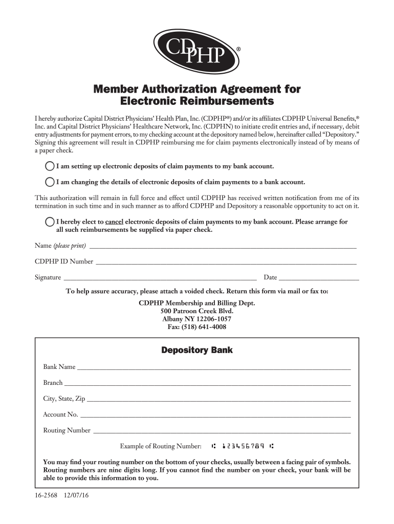 Fillable Online Member Authorization Agreement for Electronic ...