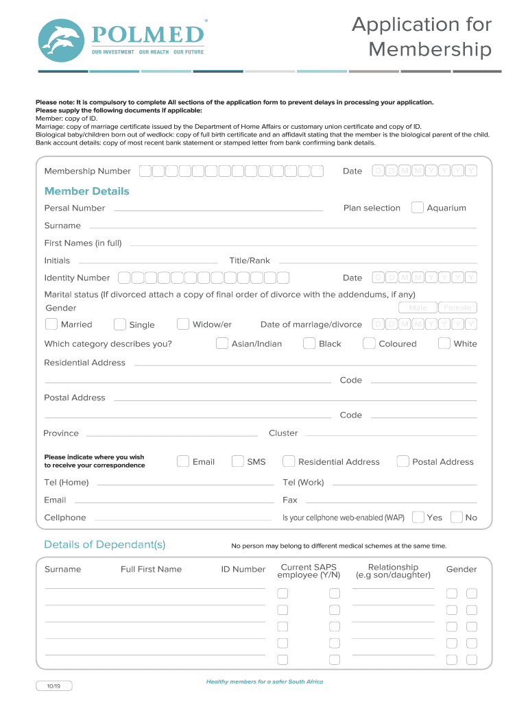 Fillable Online 5599 Polmed Membership Application form Fax Email Print ...