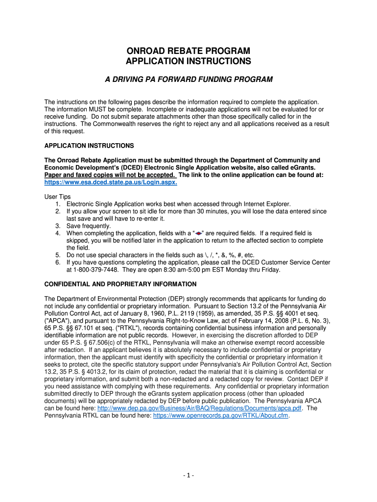 Fillable Online A DRIVING PA FORWARD FUNDING PROGRAM Fax Email Print ...