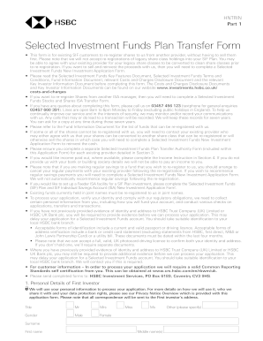 Fillable Online Selected Investment Funds Plan Transfer Form Fax Email ...