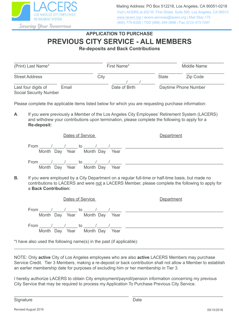 Fillable Online About - Los Angeles City Employees' Retirement ...