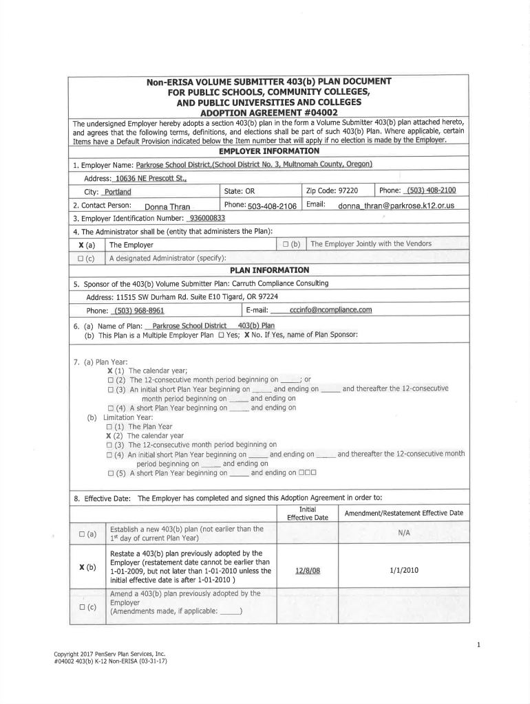 Fillable Online 403(b) Pre-approved plans - Internal Revenue Service ...