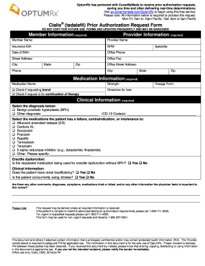 Fillable Online Cialis () Prior Authorization Request Form Fax Email ...