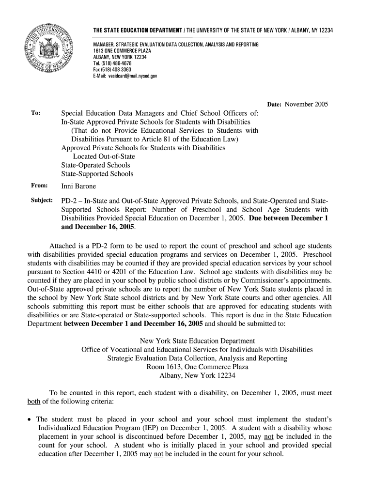 Fillable Online PD-7 Form - p-12 - New York State Education Department ...