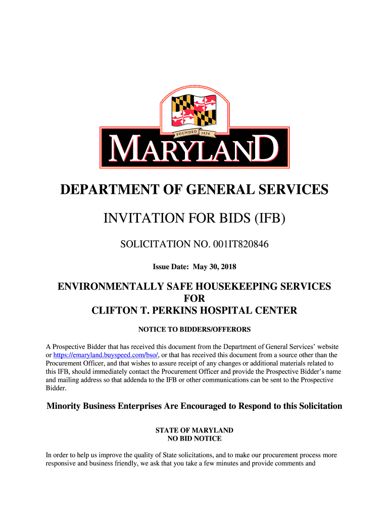 Fillable Online REQUEST FOR INVITATION FOR BID (IFB) Fax Email Print - pdfFiller