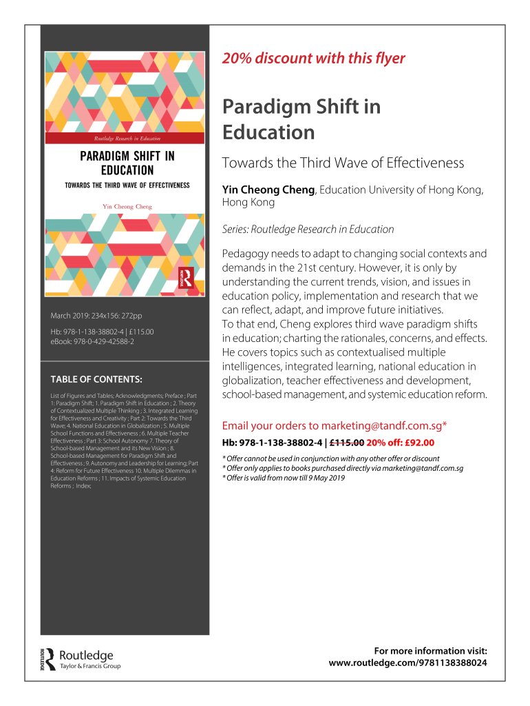 Fillable Online Paradigm Shift in Education - The Education University ...