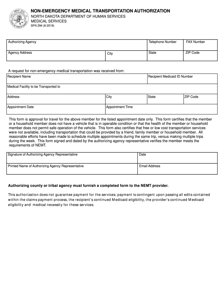 Fillable Online NON-EMERGENCY MEDICAL TRANSPORTATION AUTHORIZATION Fax Email Print - pdfFiller