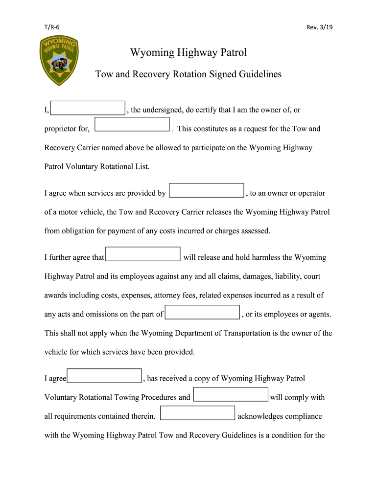 Fillable Online Rotation Tow Program - California Highway Patrol - CA ...