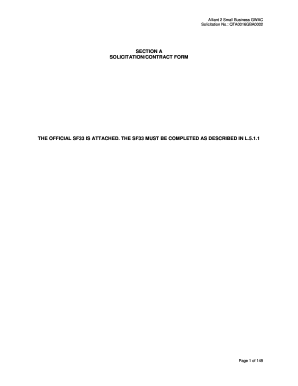 Fillable Online section a solicitation/contract form the official sf33 ...