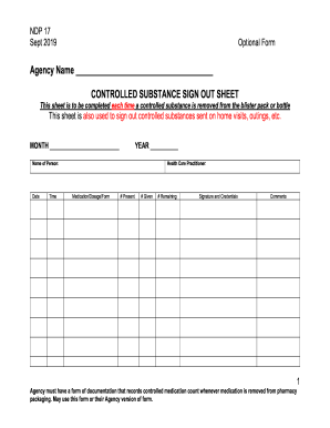 Fillable Online CONTROLLED SUBSTANCE SIGN OUT SHEET Fax Email Print ...