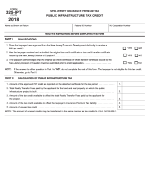 Fillable Online Form 325-IPT - Public Infrastructure Tax Credit. Form ...