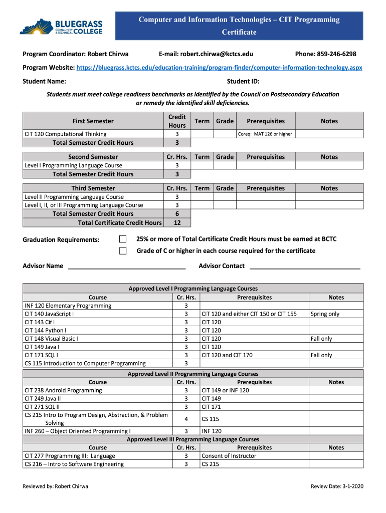 Fillable Online cit-certificate-programming.docx Fax Email Print ...