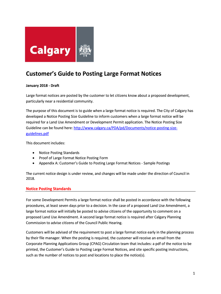 Fillable Online Customer's Guide to Posting Large Format Notices ...