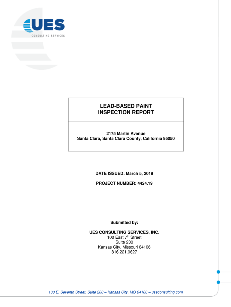 Fillable Online lead-based paint inspection report - City of Santa ...