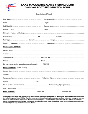 Fillable Online BOAT REGO FORMS. MY DOCUMENTS Fax Email Print - pdfFiller