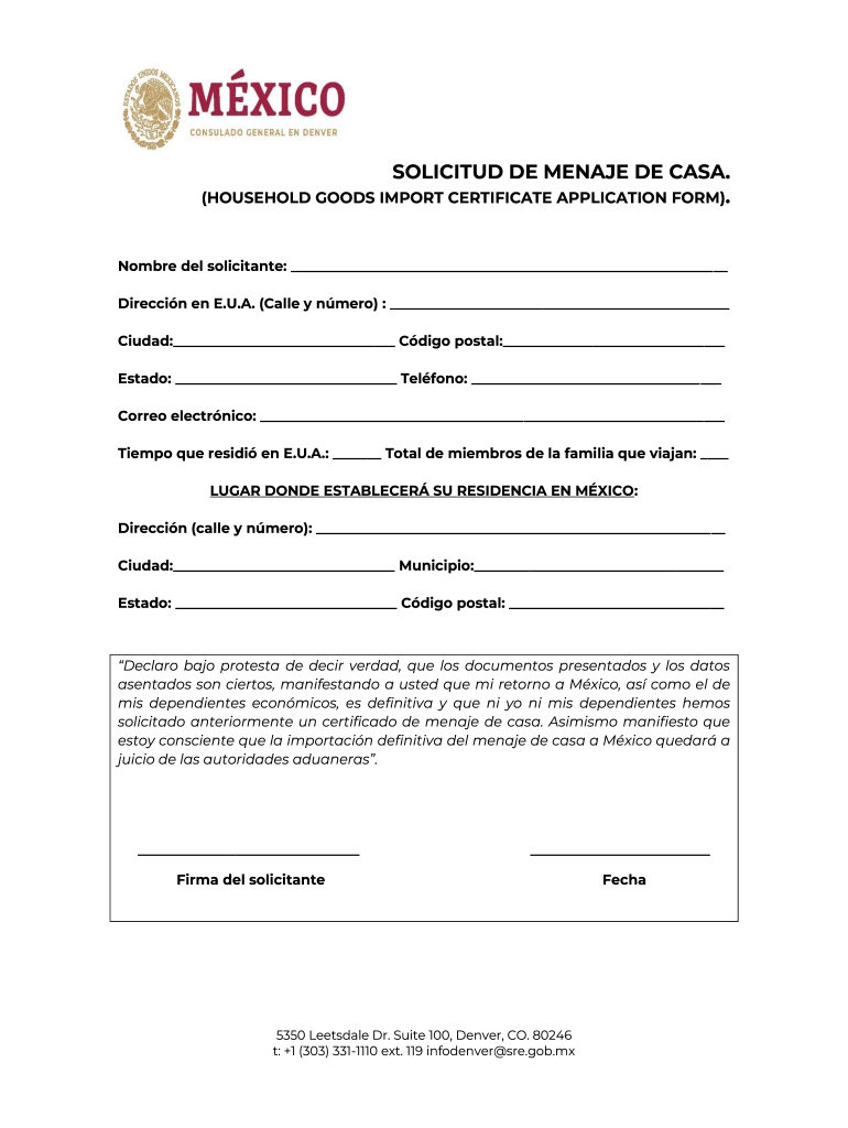 Menaje de casa mexico: Fill out & sign online | DocHub