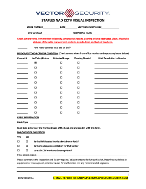Fillable Online Staples NAD Visual Inspection Form - Vector Security ...