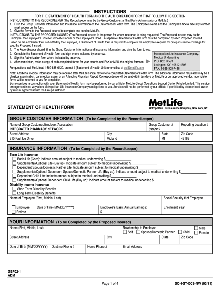 Fillable Online Note: Additional medical information may be required ...