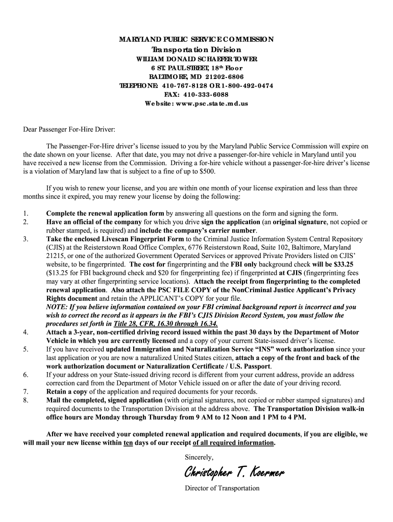 Fillable Online Maryland Public Service Commission, 6 St. Paul Street ...