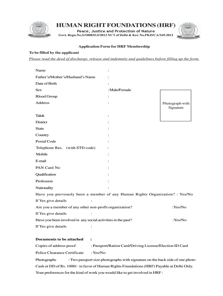 Fillable Online HRF Form. HRF Form Fax Email Print - pdfFiller