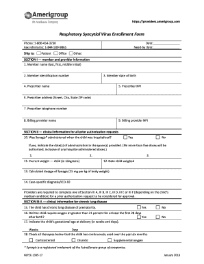 Fillable Online Respiratory Syncytial Virus Enrollment Form ...
