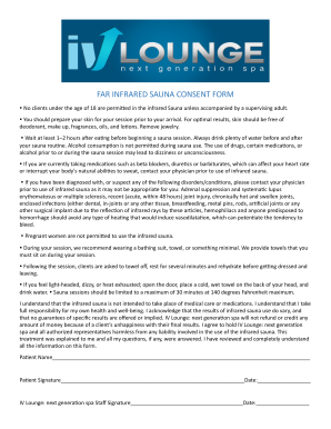 Fillable Online Far Infrared Sauna Consent Form Fax Email Print - pdfFiller