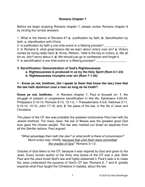 Fillable Online Romans 7 Bible Study And Summary - What Christians Want ...