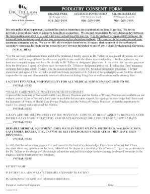 Fillable Online podiatry consent form - Dr Tellam Fax Email Print ...