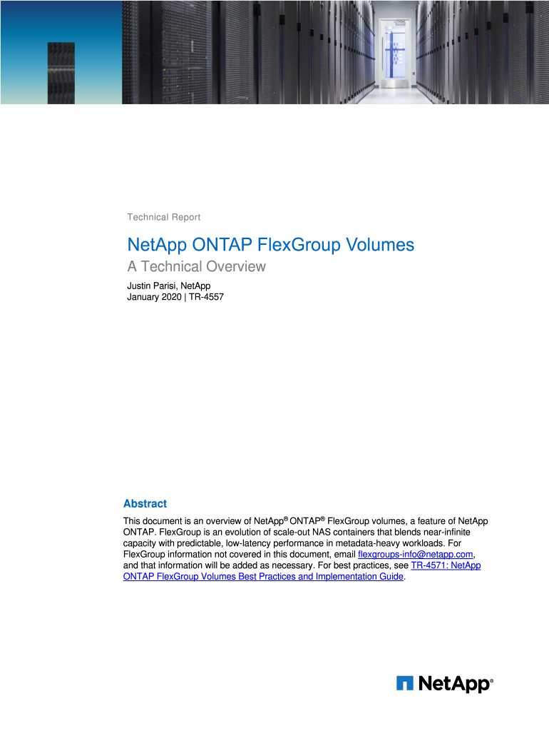 Fillable Online NetApp ONTAP FlexGroup Volumes Fax Email Print - pdfFiller