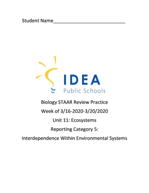 Fillable Online STAAR Biology Review Reporting Category 5 - Biology ...