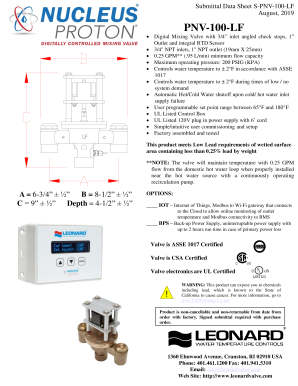 Leonard Pnv 100 Lf - Fill Online, Printable, Fillable, Blank | pdfFiller