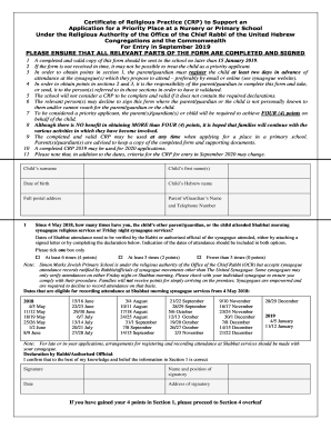 Fillable Online Certificate of Religious Practice (CRP) to Support an ...