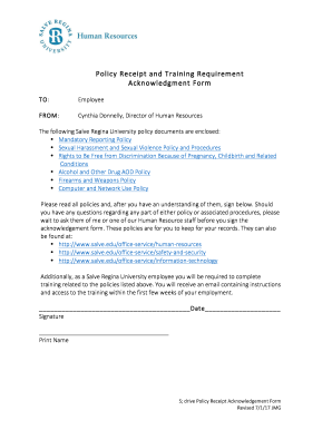 Fillable Online Policy Receipt Acknowledgment Form.doc Fax Email Print ...