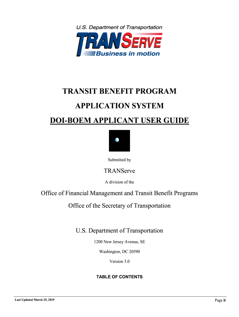 Fillable Online Transit Benefit Program Application System Applicant ...